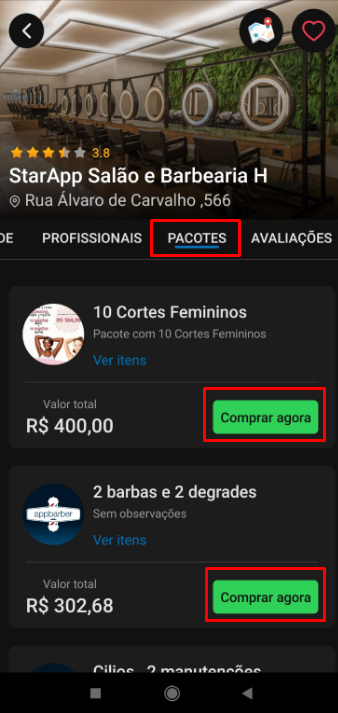 Como disponibilizo um Pacote para meu cliente Comprar via Aplicativo ...